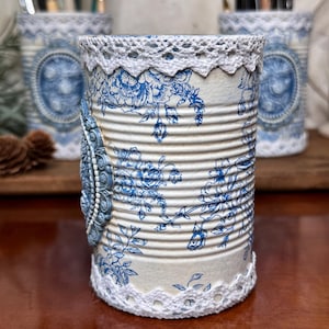 Handcrafted Decorative Tin Can/upcycled Tin Can Decor/paint Brush ...