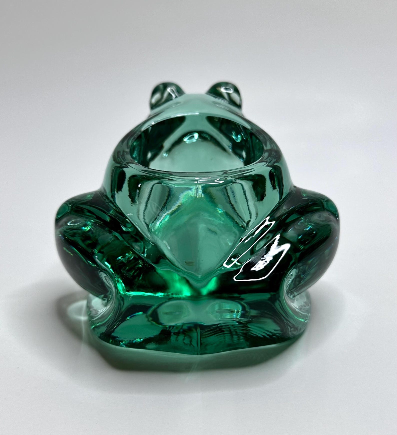 Vintage Indiana Glass Green Frog Votivegreen Glass Frog Votive Candle ...