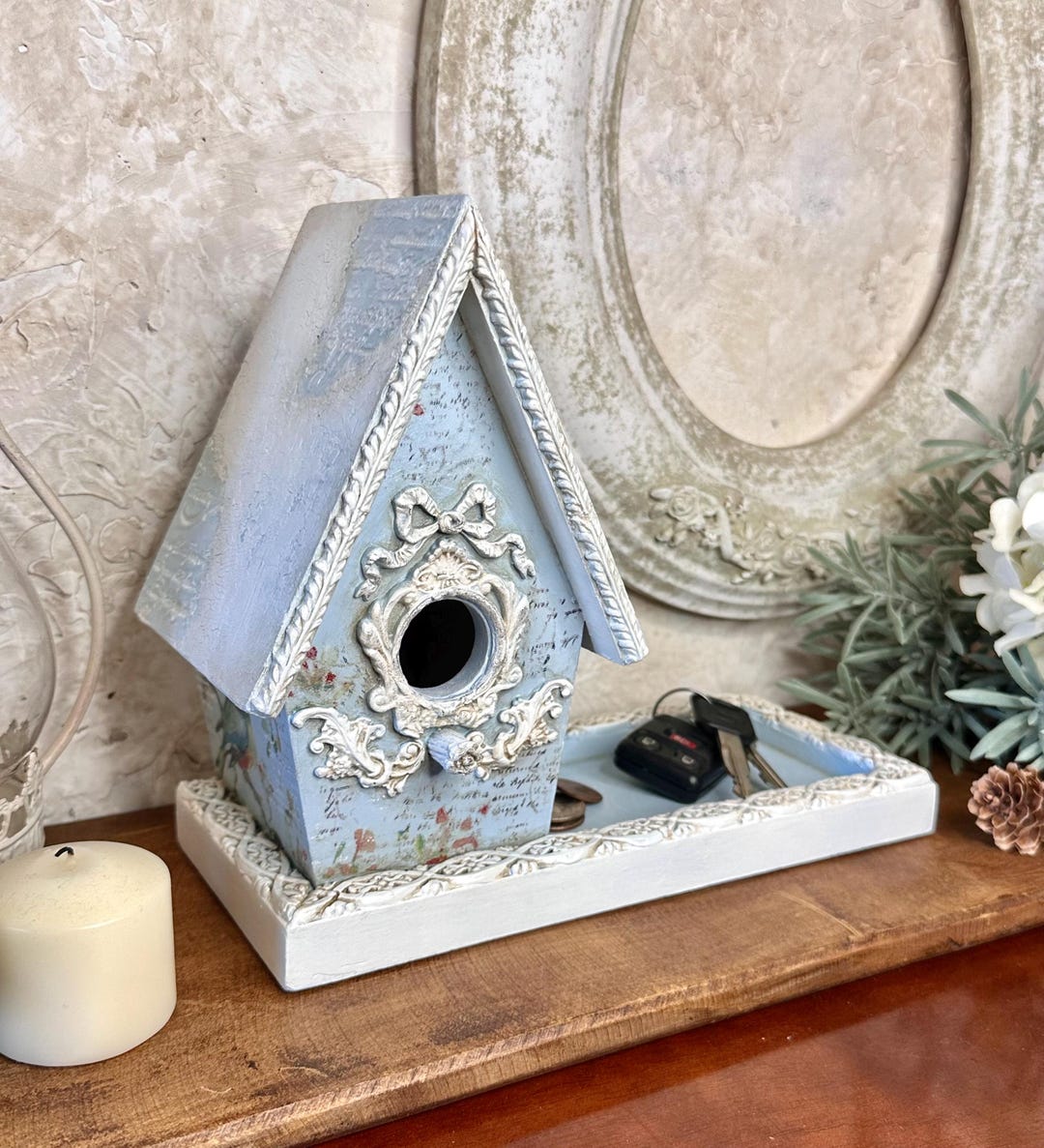 Decorative Birdhouse/painted Birdhouse Decor/cottage French Birdhouse ...
