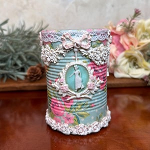 Handcrafted Decorative Tin Can/upcycled Tin Can Decor/paint Brush ...