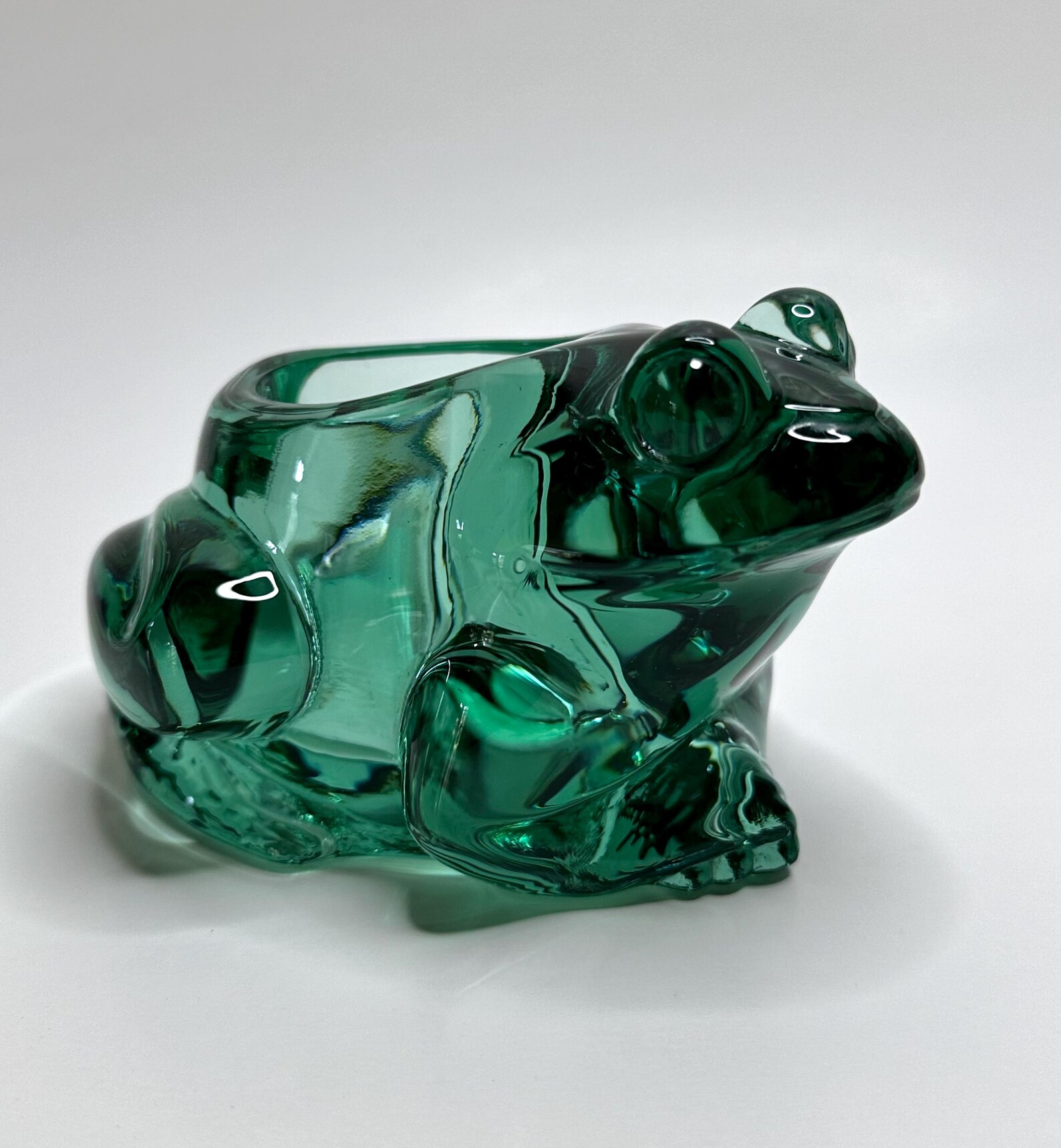 Vintage Indiana Glass Green Frog Votivegreen Glass Frog Votive Candle ...