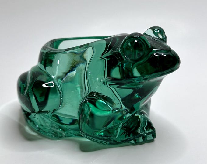Vintage Indiana Glass Green Frog Votive|green Glass Frog Votive Candle ...