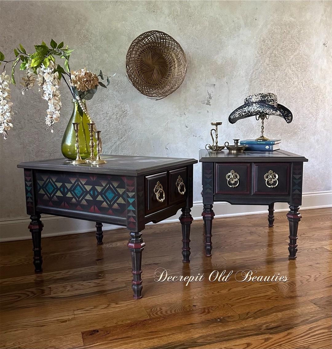 Vintage Nighstands/southwestern Style Nighstands/western Side Tables ...