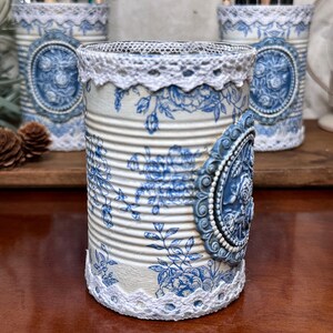 Handcrafted Decorative Tin Can/upcycled Tin Can Decor/paint Brush ...