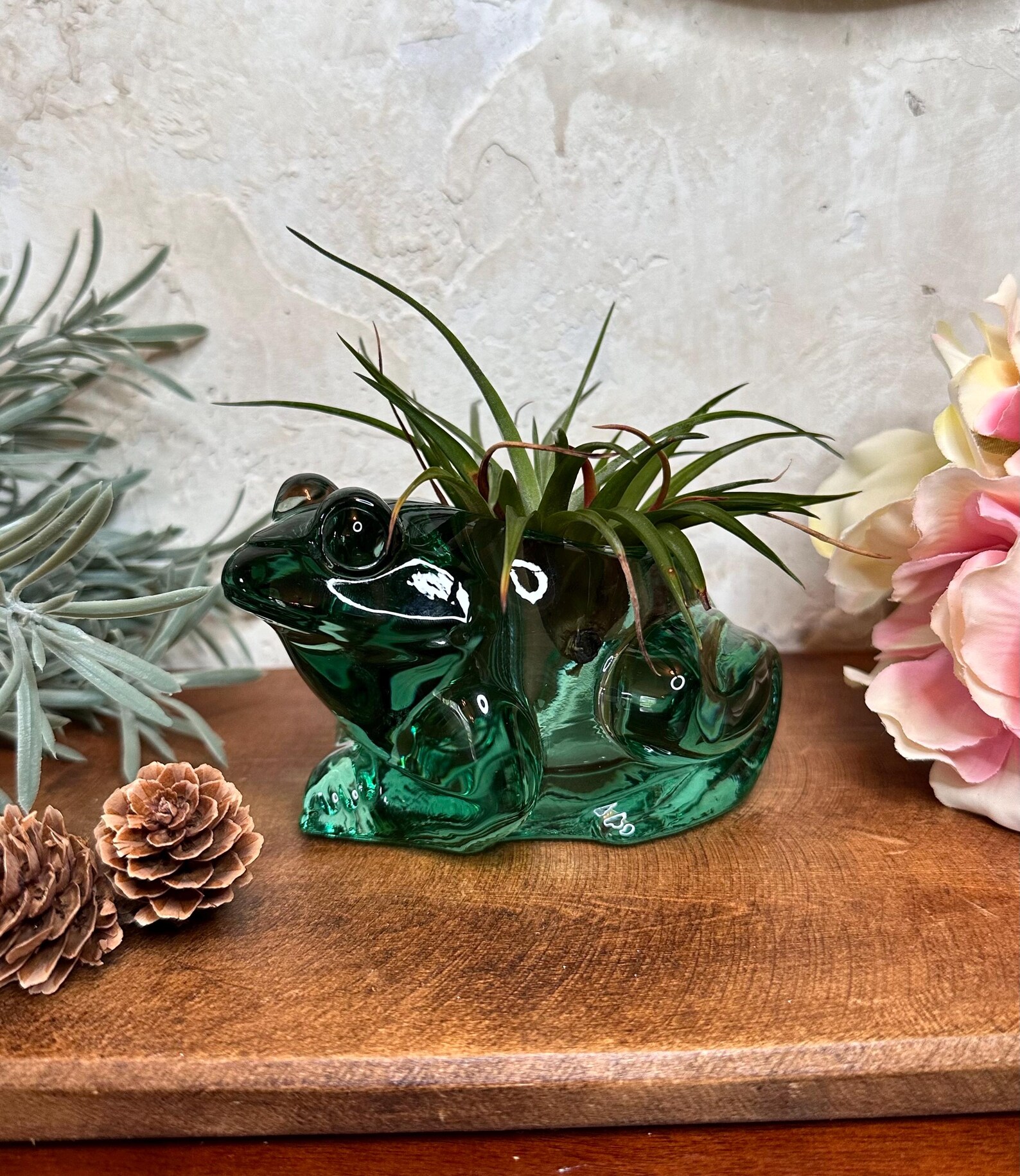 Vintage Indiana Glass Green Frog Votivegreen Glass Frog Votive Candle ...