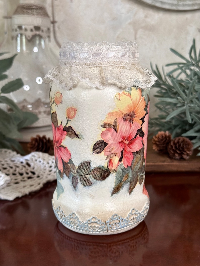 Decorative Glass Jar | Shabby Chic Jar | Cottage French Country Jars ...