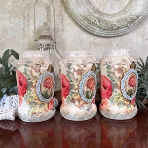 Decorative Glass Jar | Shabby Chic Jar | Cottage French Country Jars ...