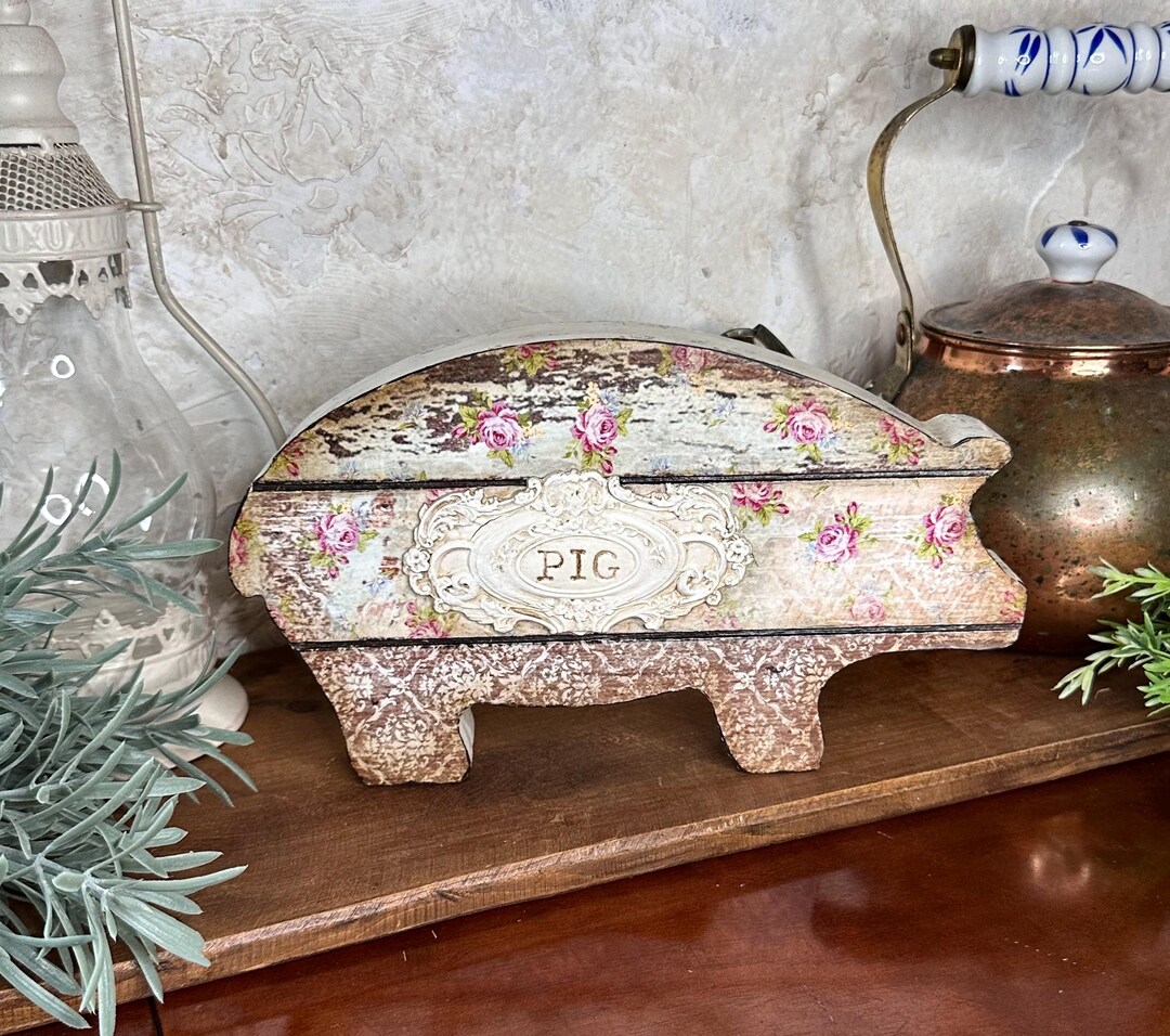 Wooden Pig Decor/farm Animal Home Decor/pig Kitchen Decor/rustic ...