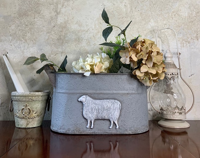 Galvanized Metal Bucket With Wooden Handles | Galvanized Metal Planter ...