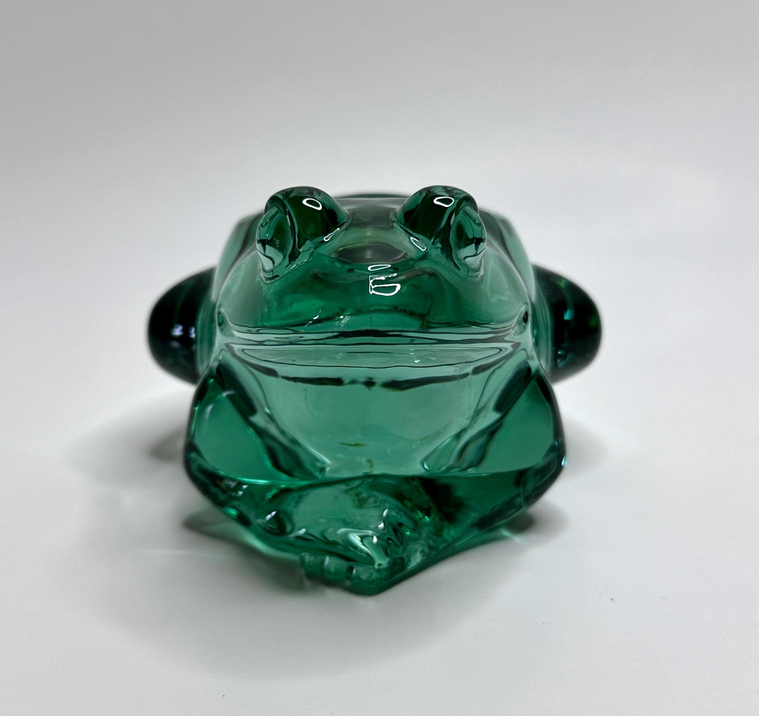 Vintage Indiana Glass Green Frog Votivegreen Glass Frog Votive Candle ...