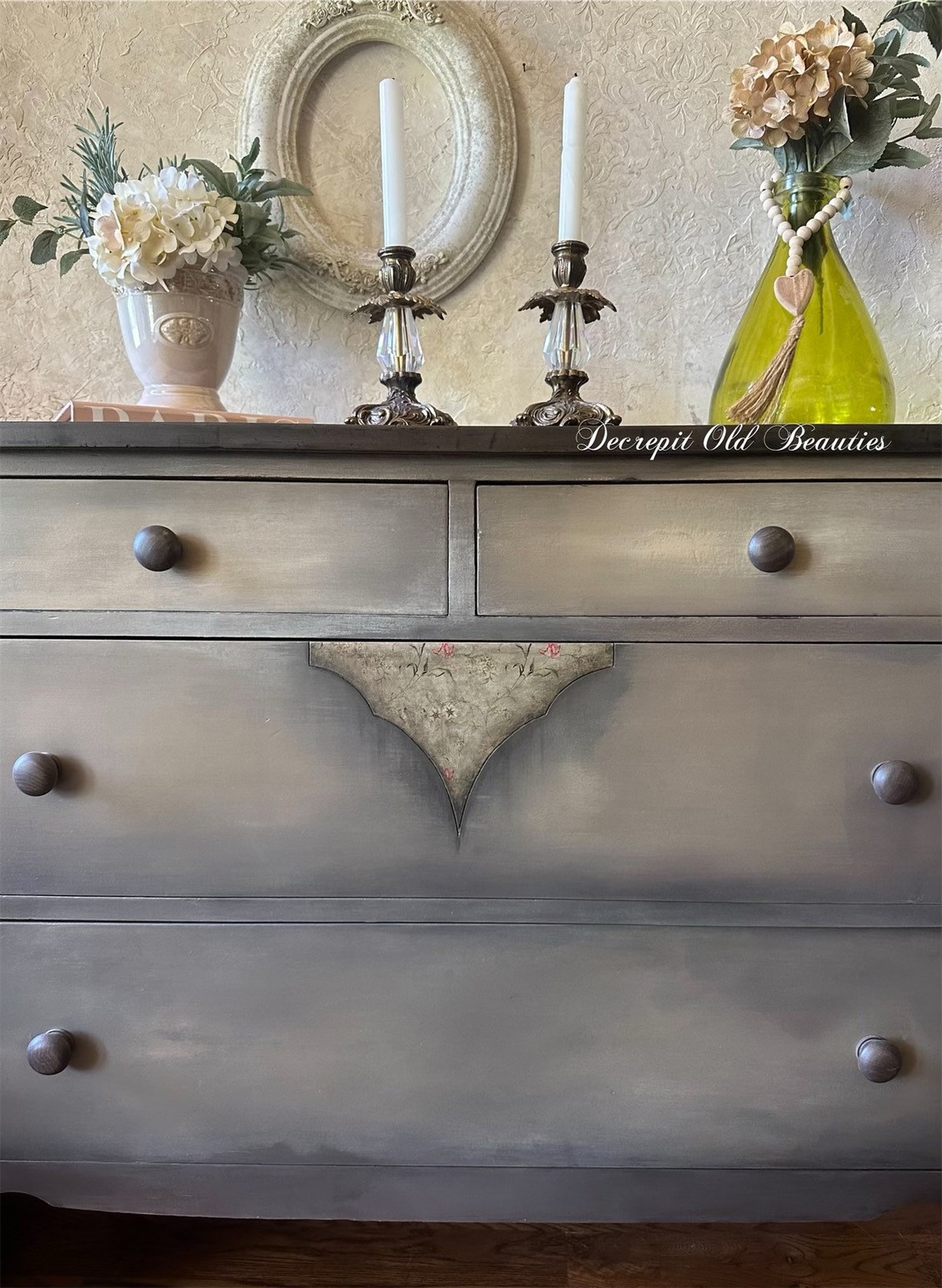 Vintage Dresser Rustic Dresser 4 Drawer Dresser Painted Dresser ...