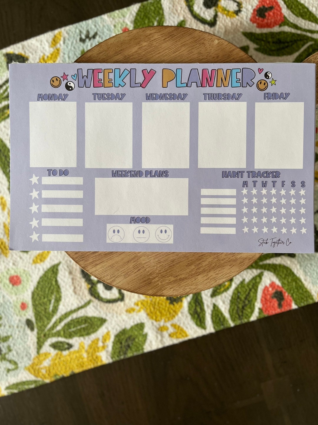 Y2K Notepad | Weekly Desk Planner | Family Planner | Weekly List Pad ...