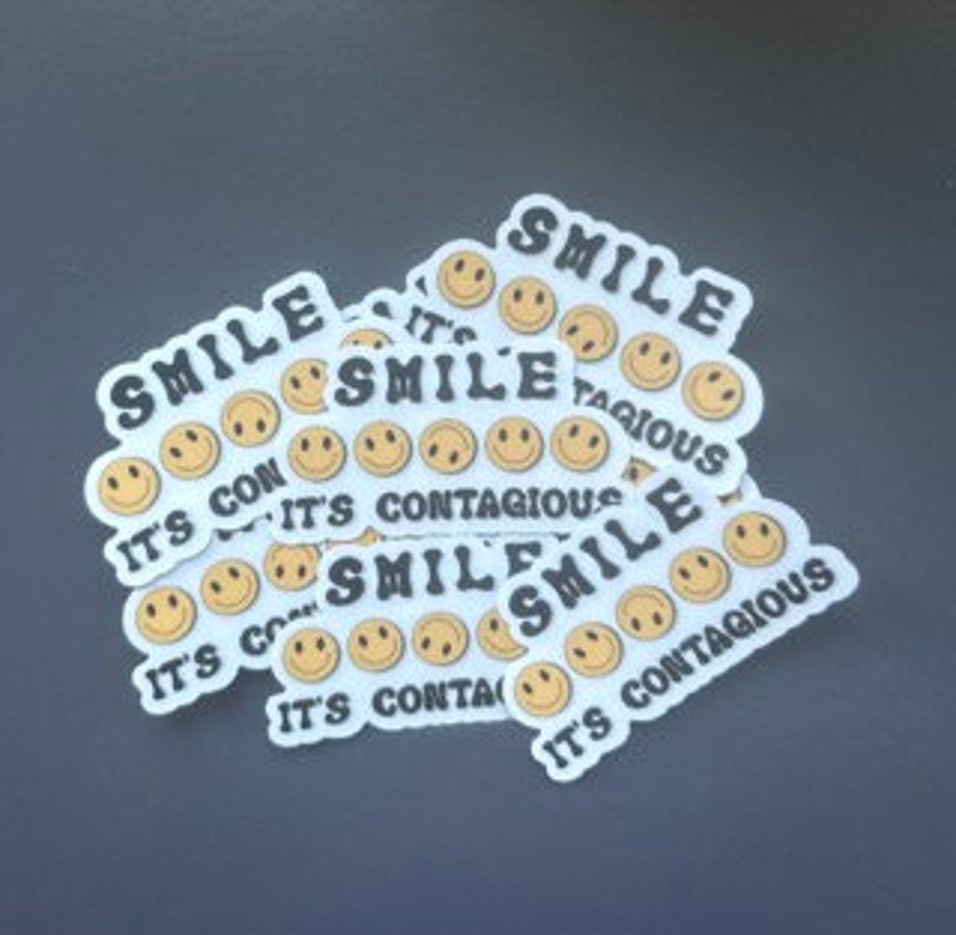 Smiley Face Sticker, Holographic Stickers, Vinyl Stickers, Waterbottle ...