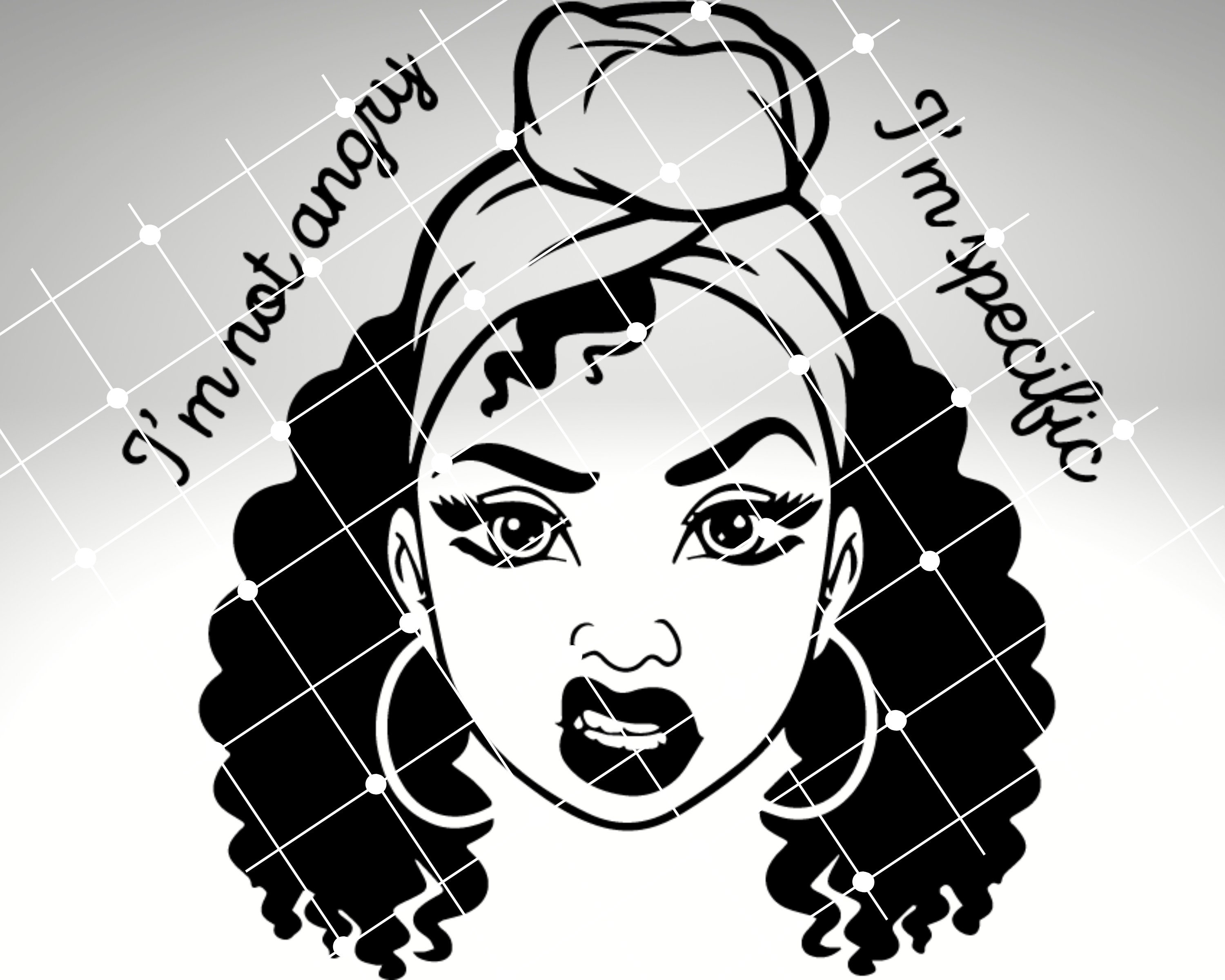I'm Not Angry, I'm Specific, Black Woman SVG, Afro Girl SVG, Afro Hair ...