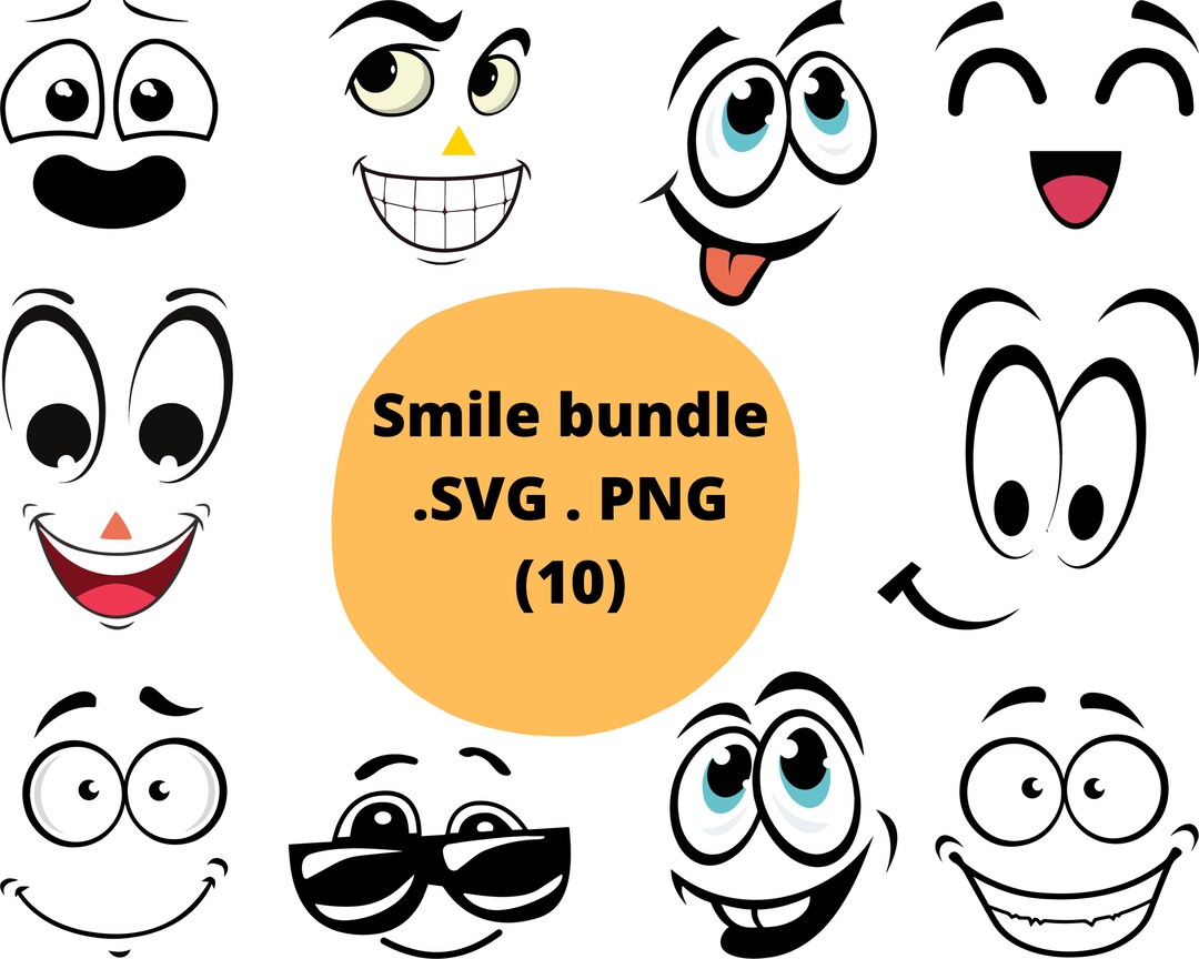 Smileys SVG, Emoji PNG, Silhouette, Smiles Cricut File, Funny SVG ...