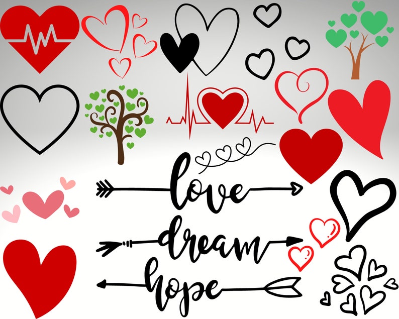 Hand Drawn Heart, Hand Lettered Hearts SVG, SVG Files, Instant Download ...
