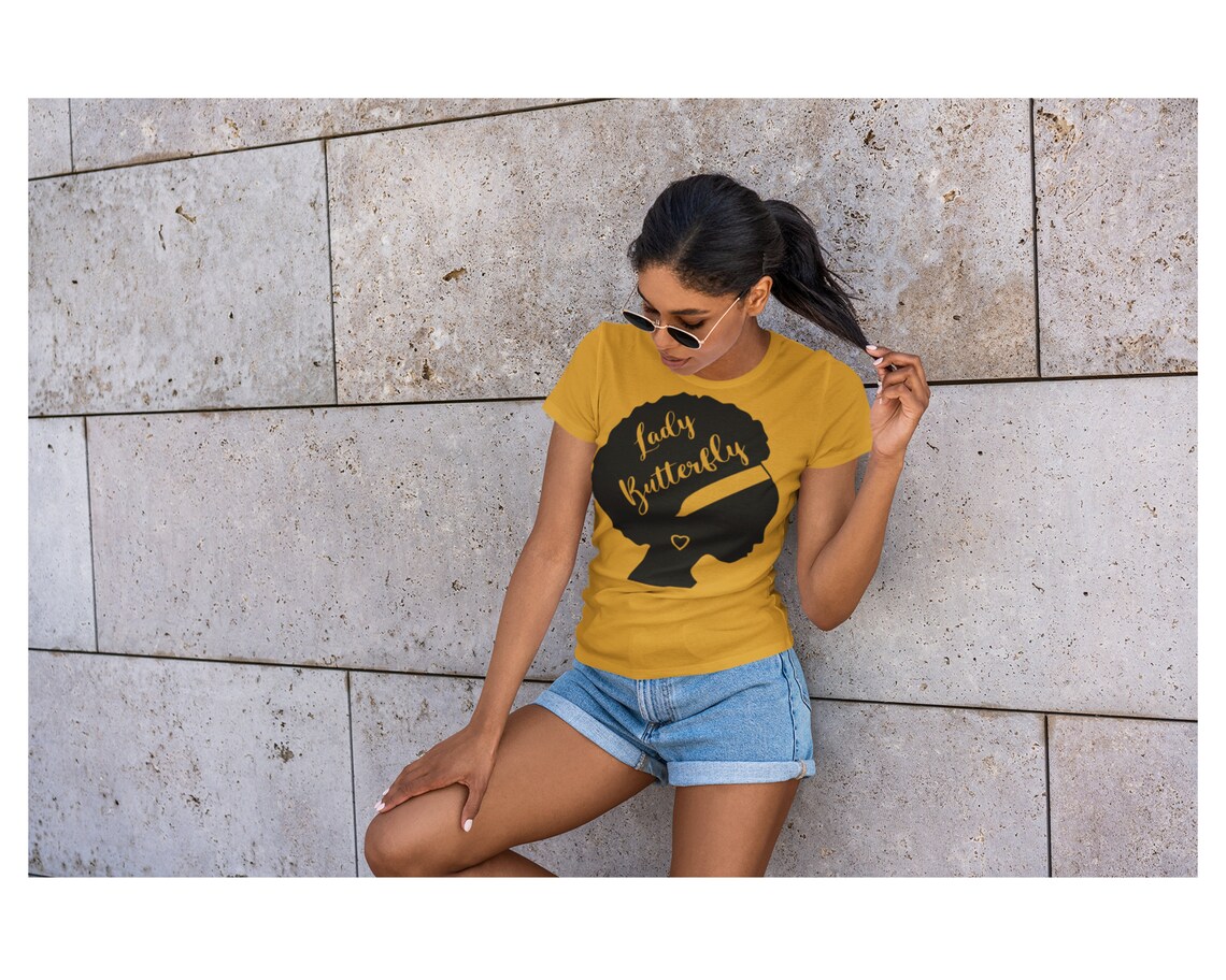 Lady Butterfly Black Woman SVG Afro Girl SVG Afro Hair - Etsy