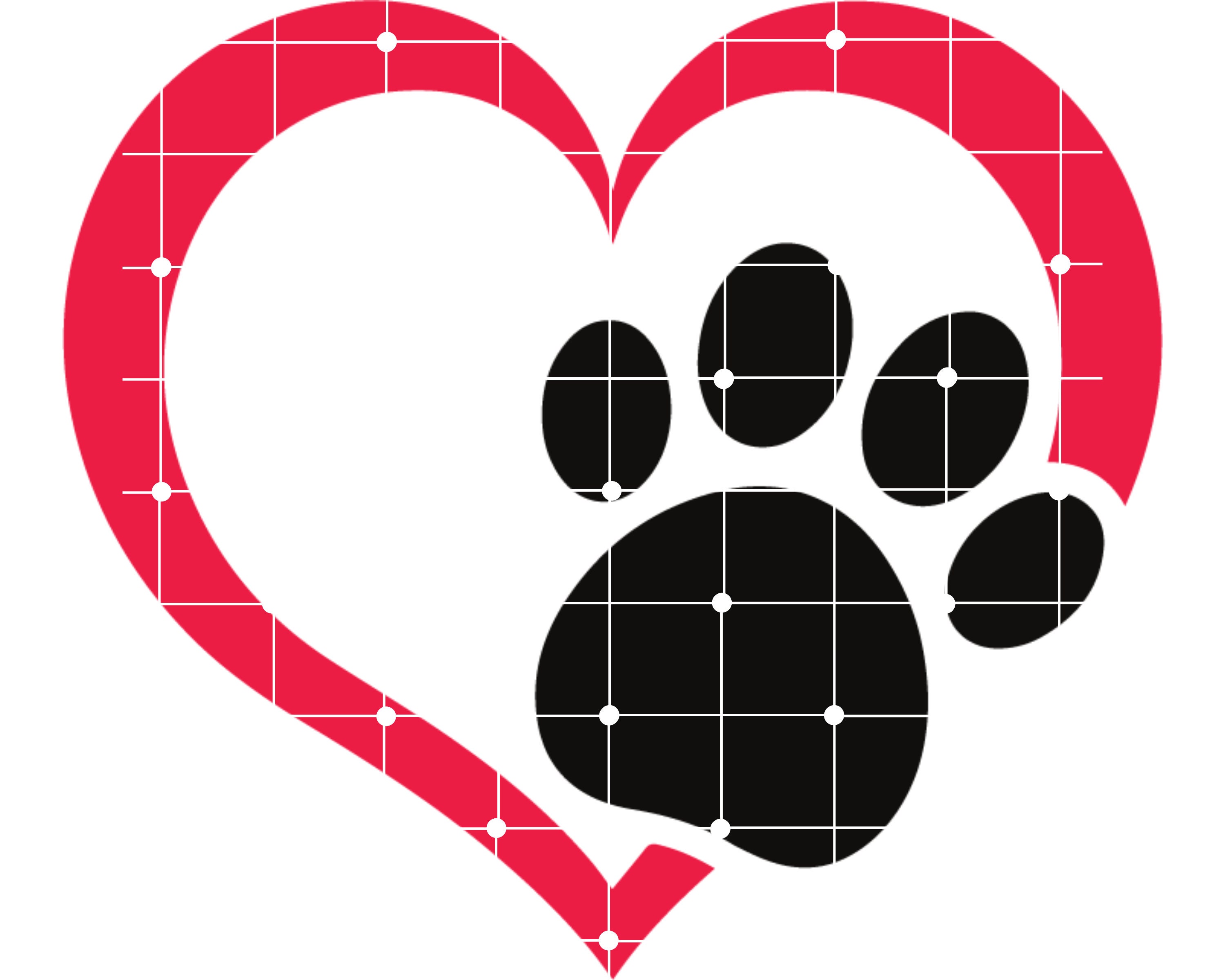 Pfotenherz, Hundepfoten SVG, Tierspuren, Cricut Paw SVG, Jagd SVG ...