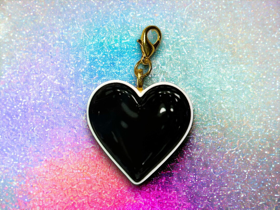 Black Heart Charm Happy Halloween Wednesday Charm Kawaii Charm 1 PC ...