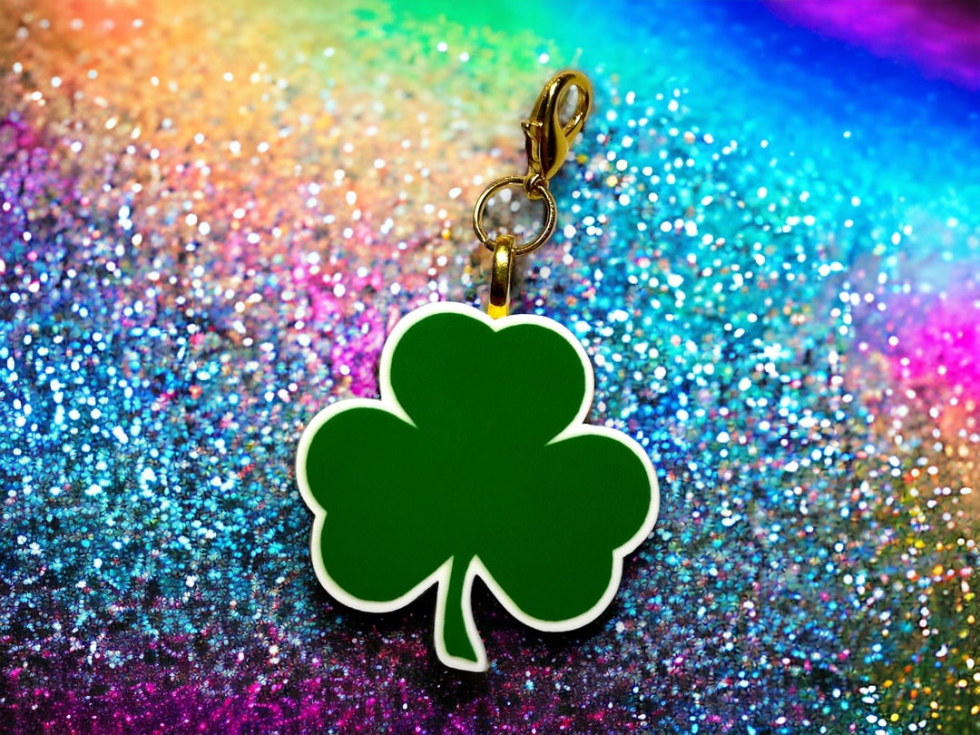 Green Shamrock Charm | St. Patrick's Day Flatback | 1 PC Resin Acrylic ...