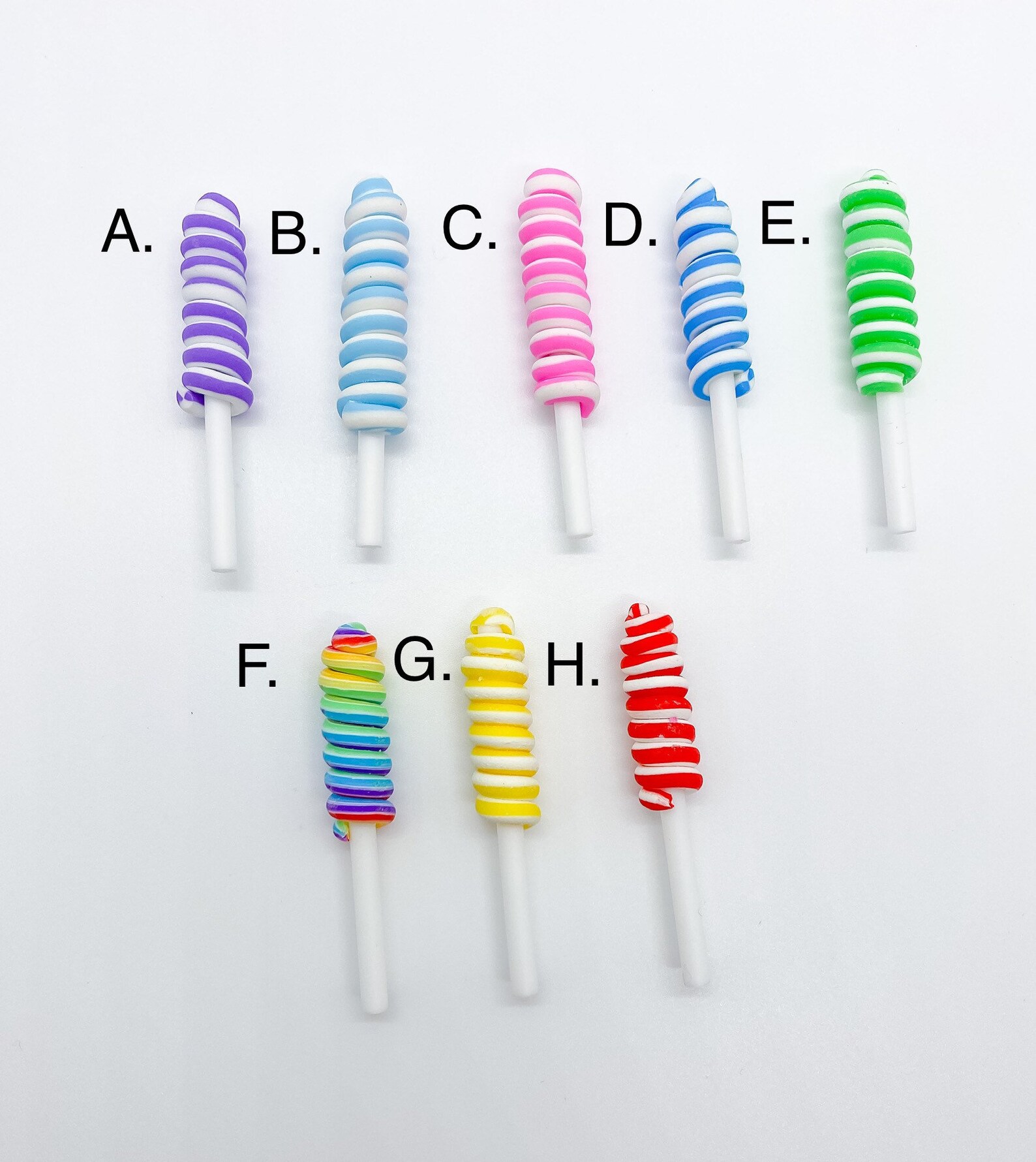 Resin Candy 1 PC Sweets Ribbon Lollipops Rainbow Pastel Neon - Etsy