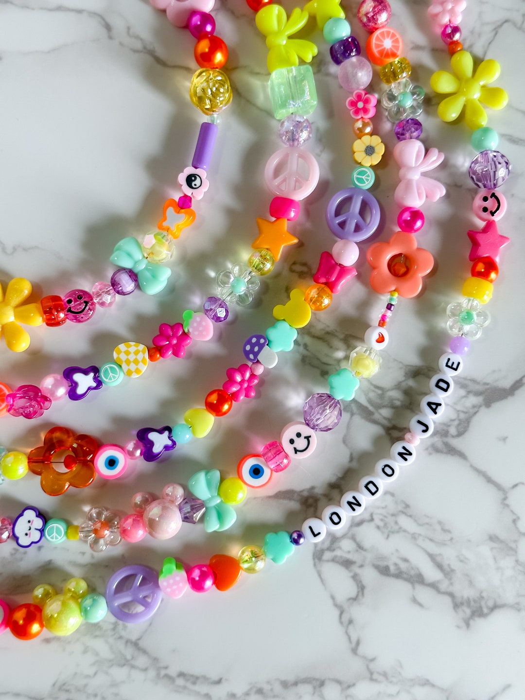 Mismatched Y2K Nostalgia Inspired Necklace | Retro Necklace | Rainbow ...