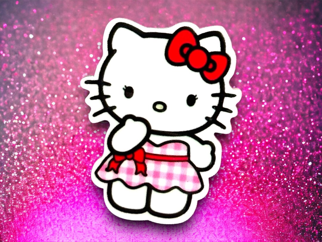 HK Pink Gingham Charm Cute Kawaii Cat Kitty Planar 1 PC - Etsy