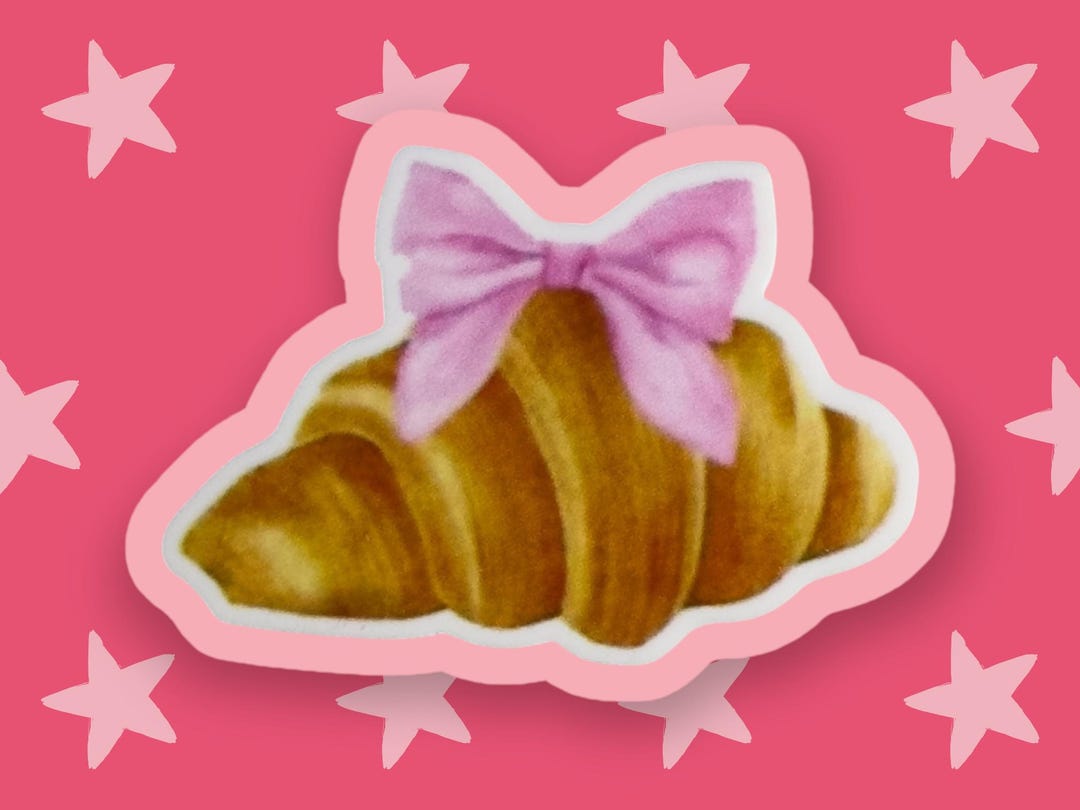 Coquette Croissant Planar Bread Bakery Planar 1 PC Acrylic Resin Charm ...