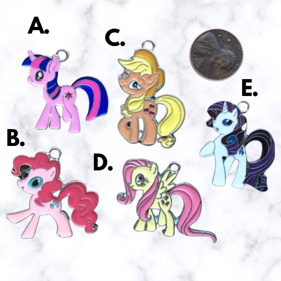 MLP Pony Cartoon Rainbow Colors Enamel Metal 1 PC Charm Pendant ...