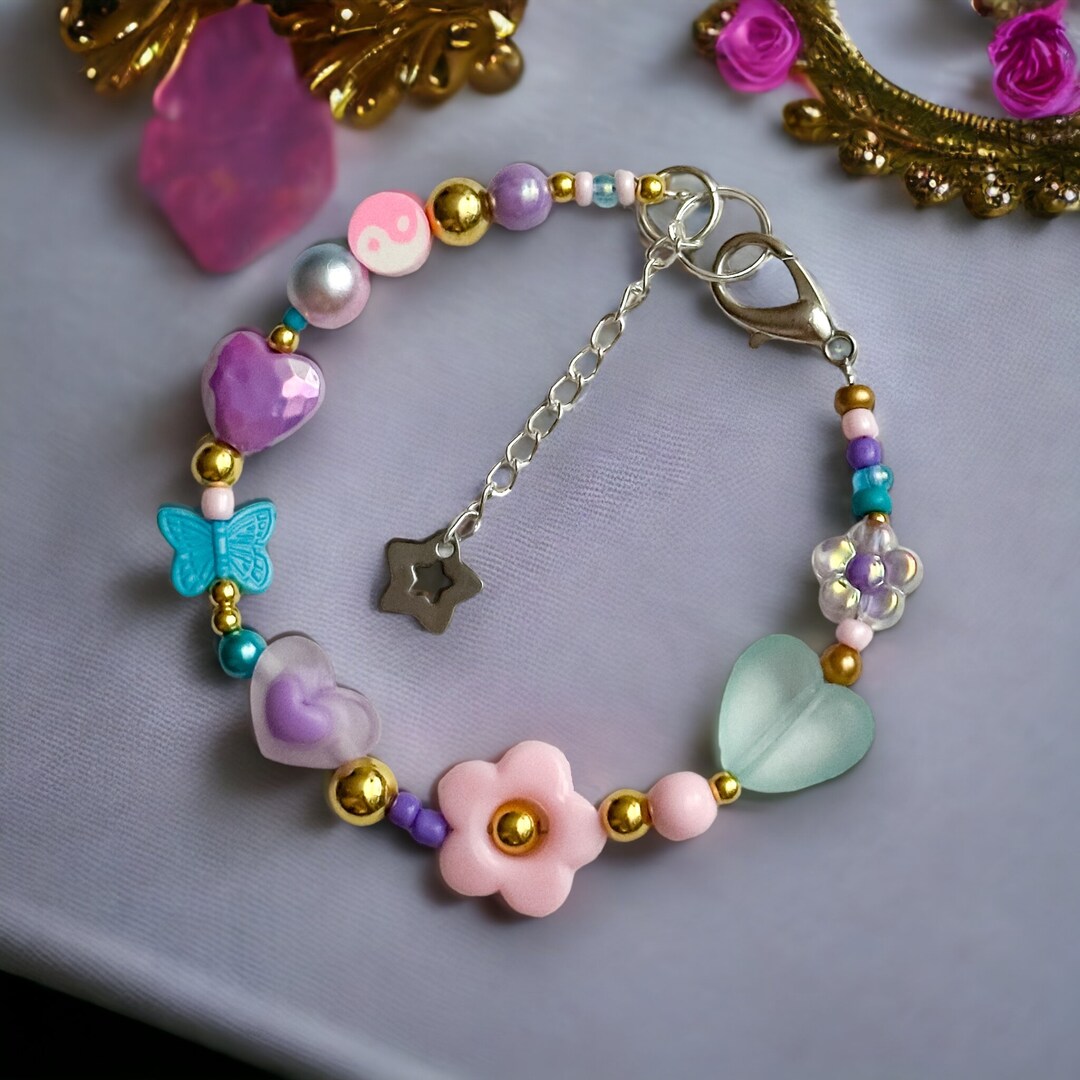Mismatched Y2K Unicorn Piñata Necklace Purple Turquoise Light Pink Gold ...