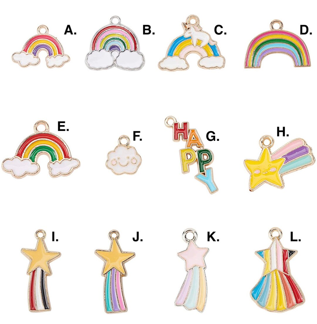 Colorful Unicorns Charm 1 PC Star Charm Rainbow Charm - Etsy