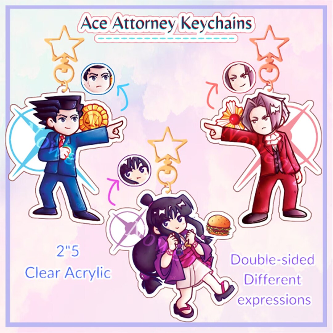 Ace Attorney 25 Double-sided Keychains Holographic Free Shipping - Etsy