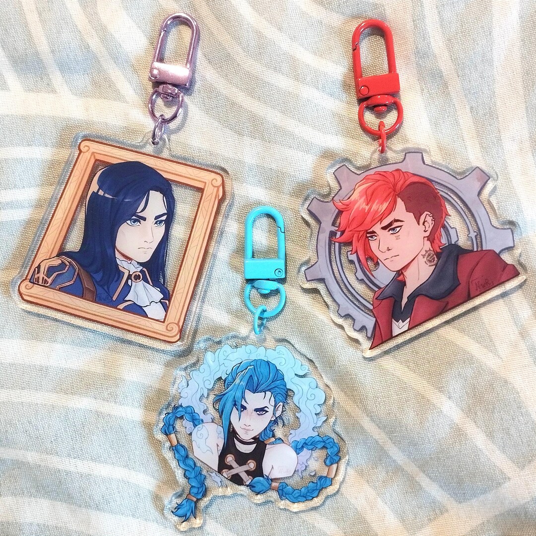 ARCANE 2"5 Clear Acrylic Keychains Jinx Vi Caitlyn - Etsy