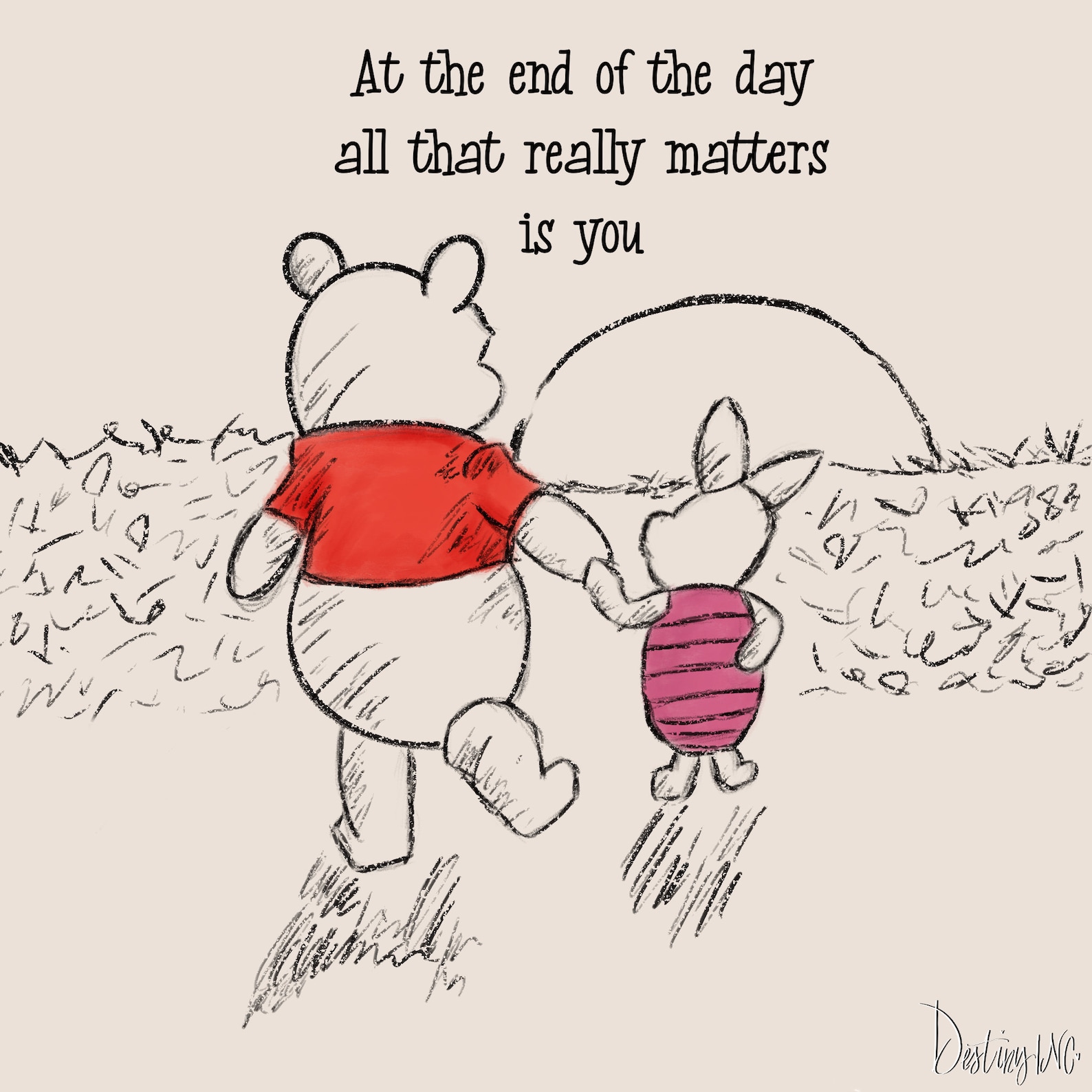 Winnie the Pooh & Piglet Quote "at the End of the Day All That Really ...