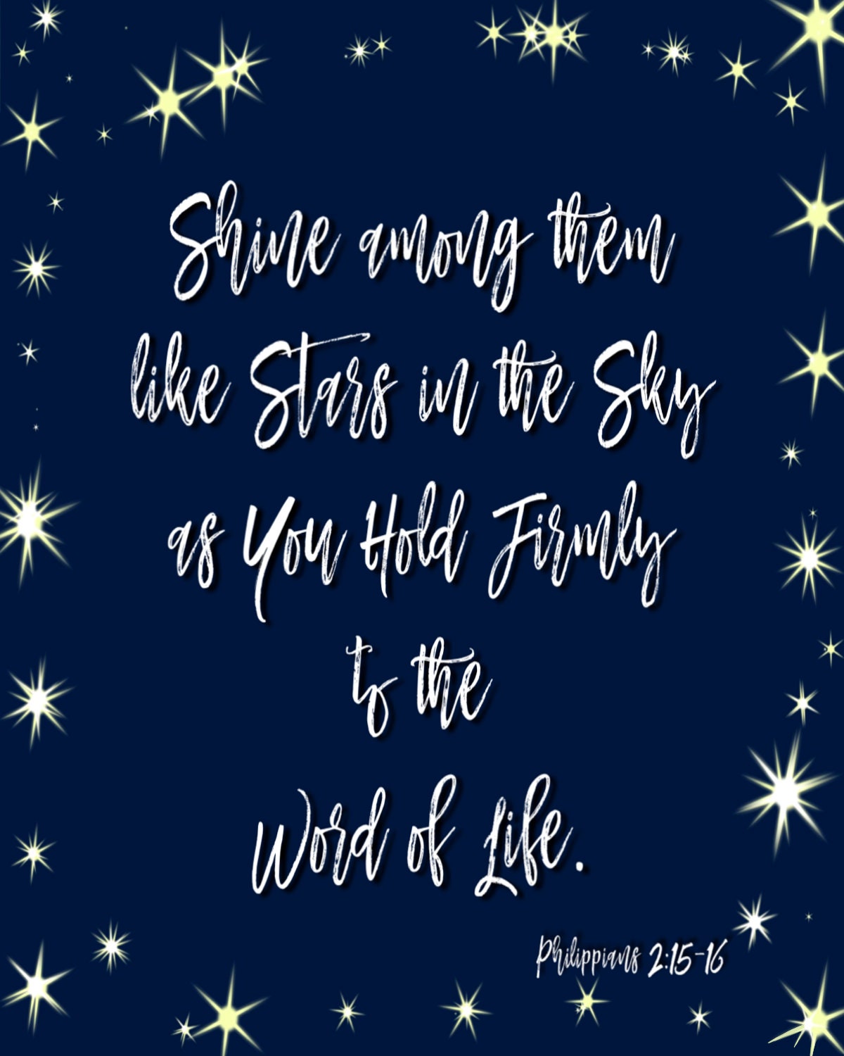 Shine Like Stars Scripture Art Philippians 2:15-16 Printable Instant ...