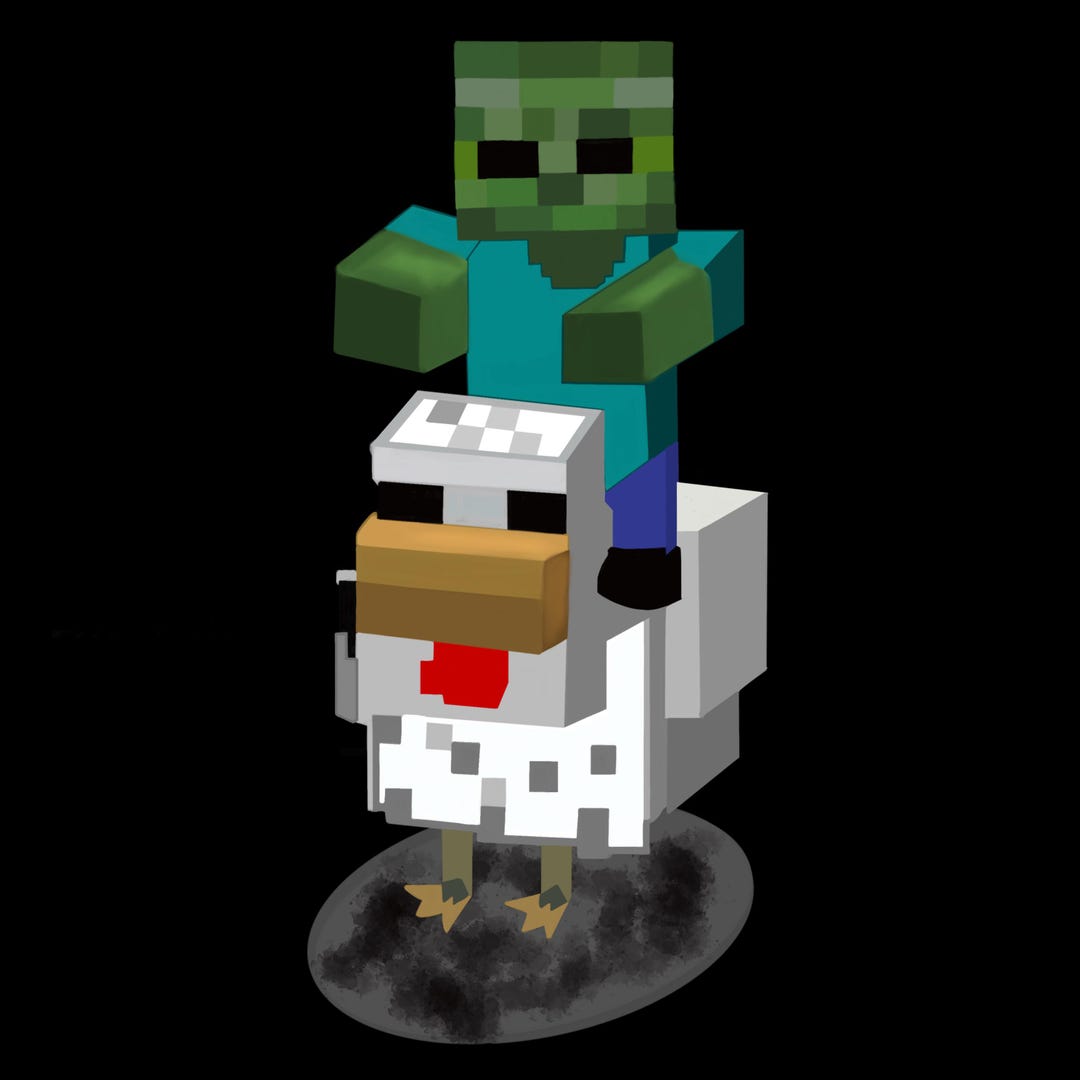 Minecraft Chicken Jockey Printable Instant Digital Download - Etsy
