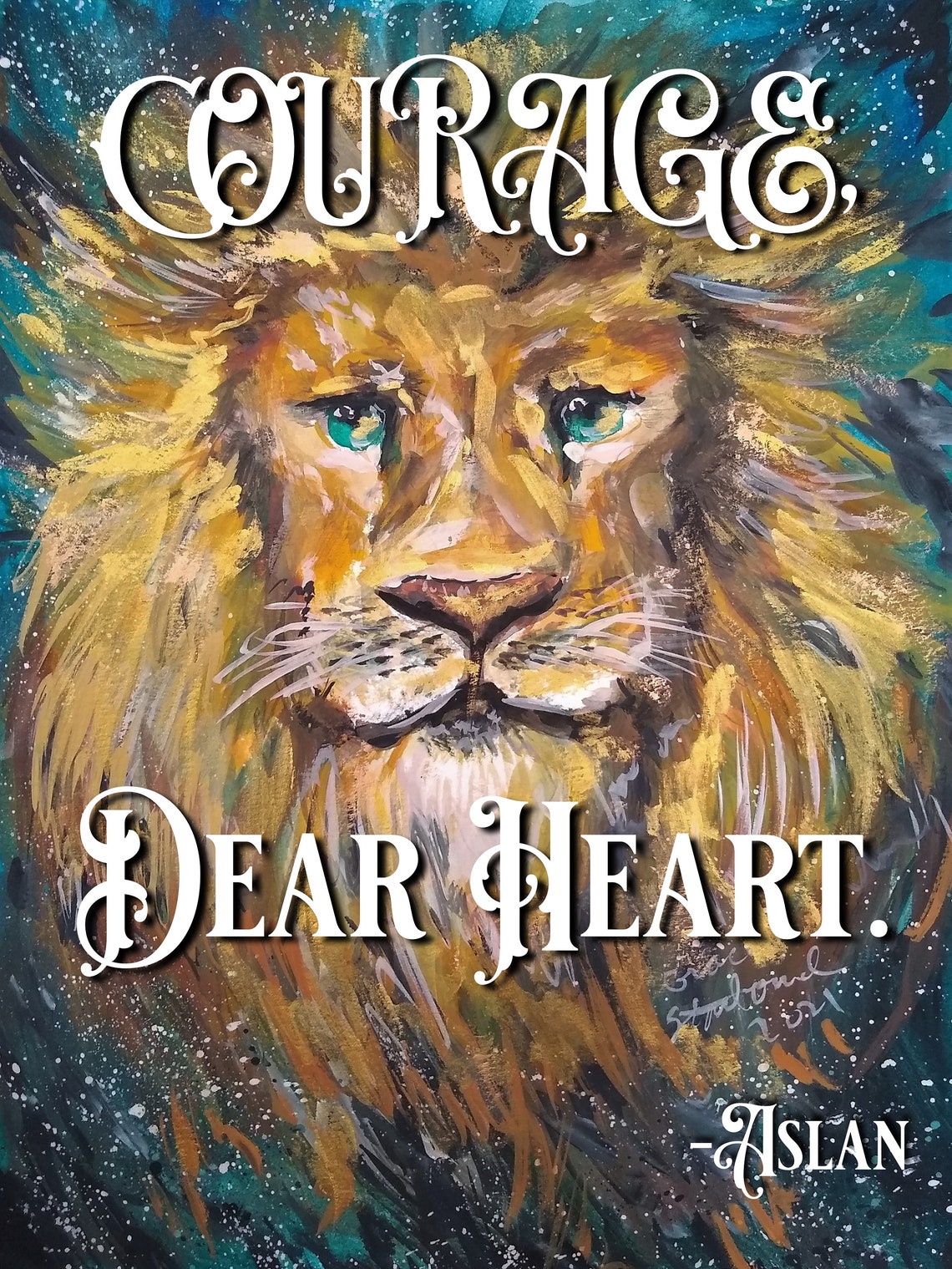 Narnia Aslan Art Printable Instant Digital Download With and Without ...