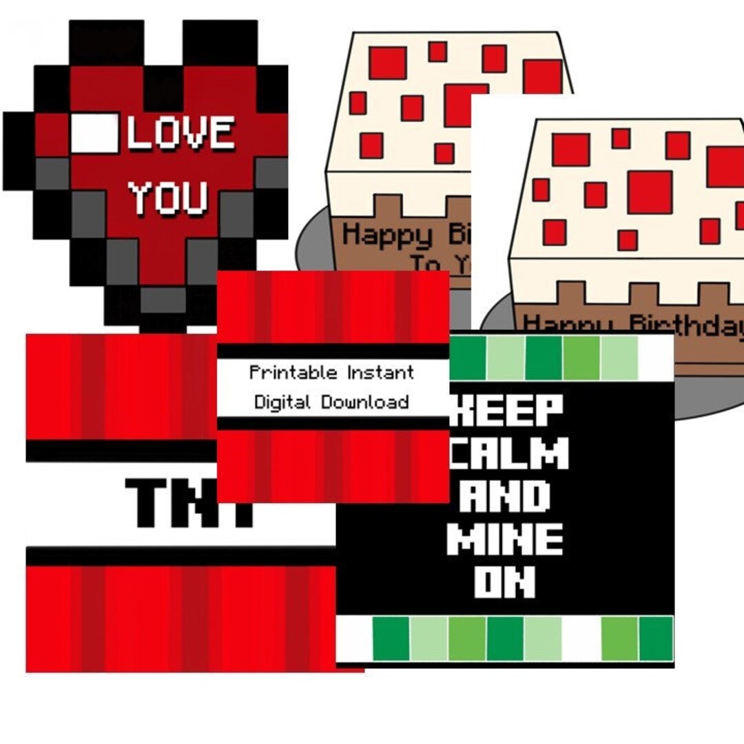 Minecraft Party Pack Printable Instant Digital Download - Etsy