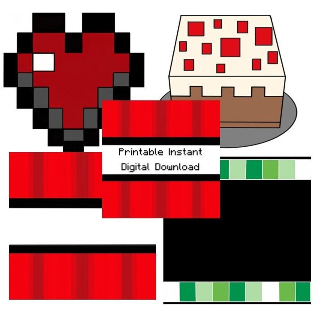 Minecraft Party Pack Printable Instant Digital Downloads - Etsy
