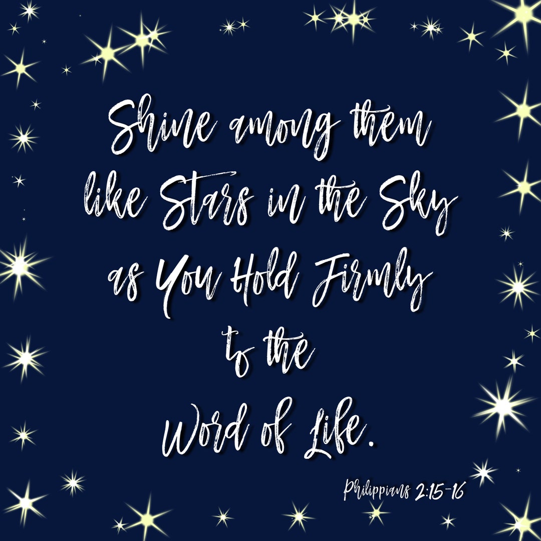 Shine Like Stars Scripture Art Philippians 2:15-16 Printable - Etsy