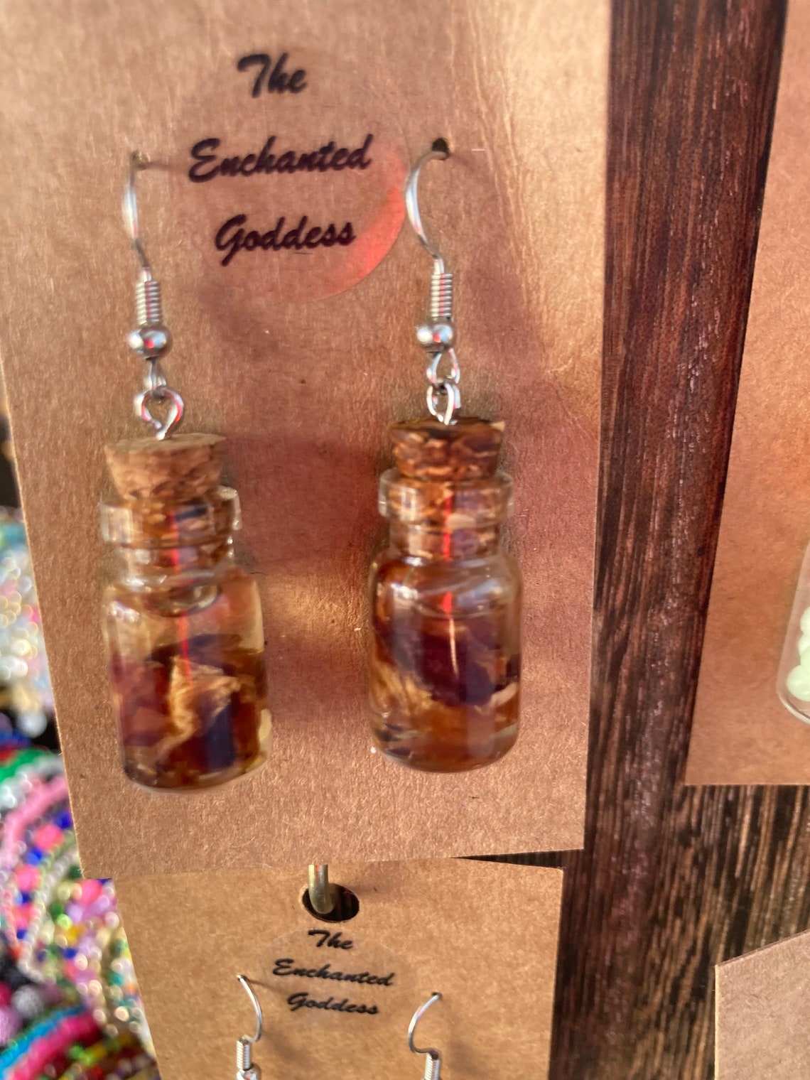 Crystal Spell Jar/vial Earrings; Witch Bottle Earrings - Etsy