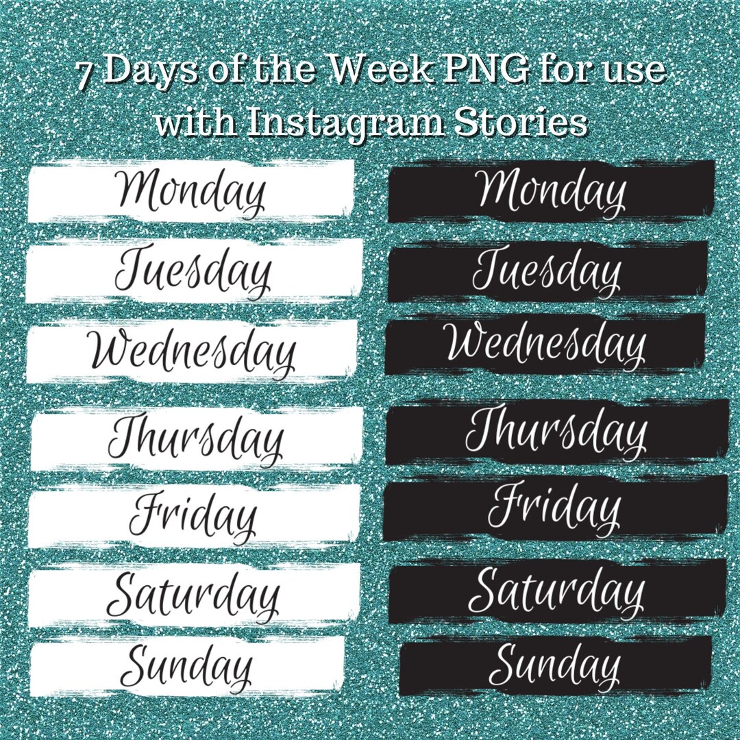 7 Days of the Week PNG - Etsy