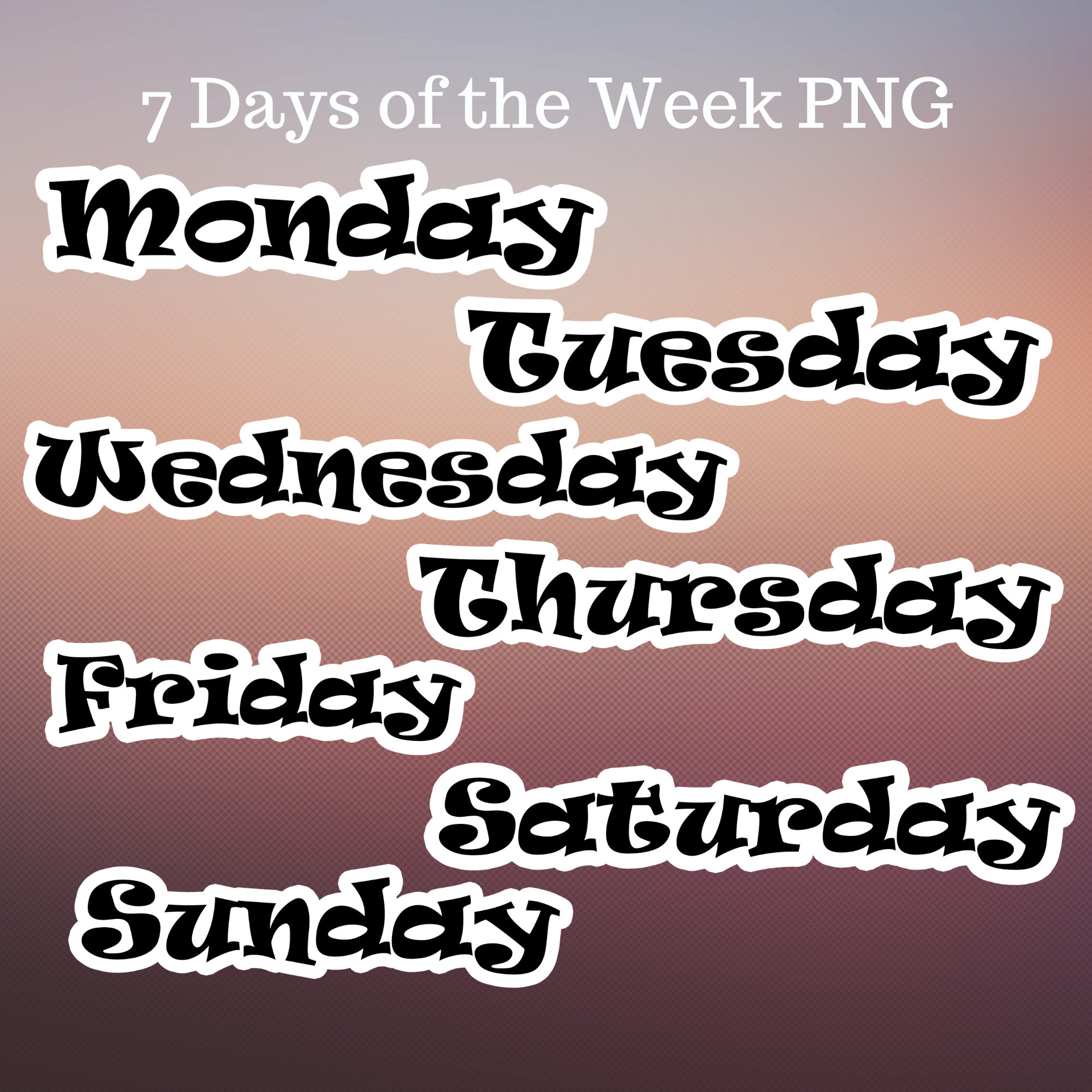 7 Days of the Week PNG - Etsy