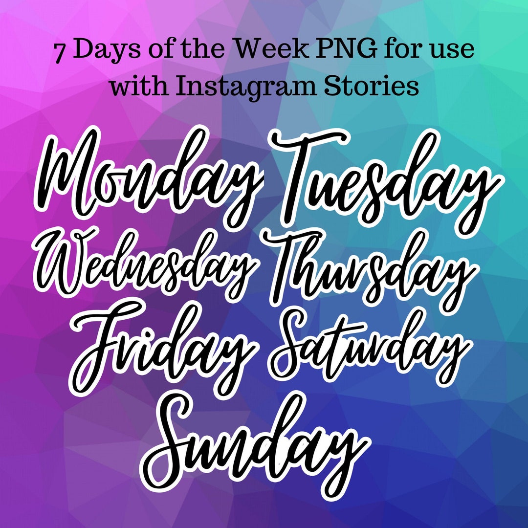 7 Days of the Week PNG - Etsy