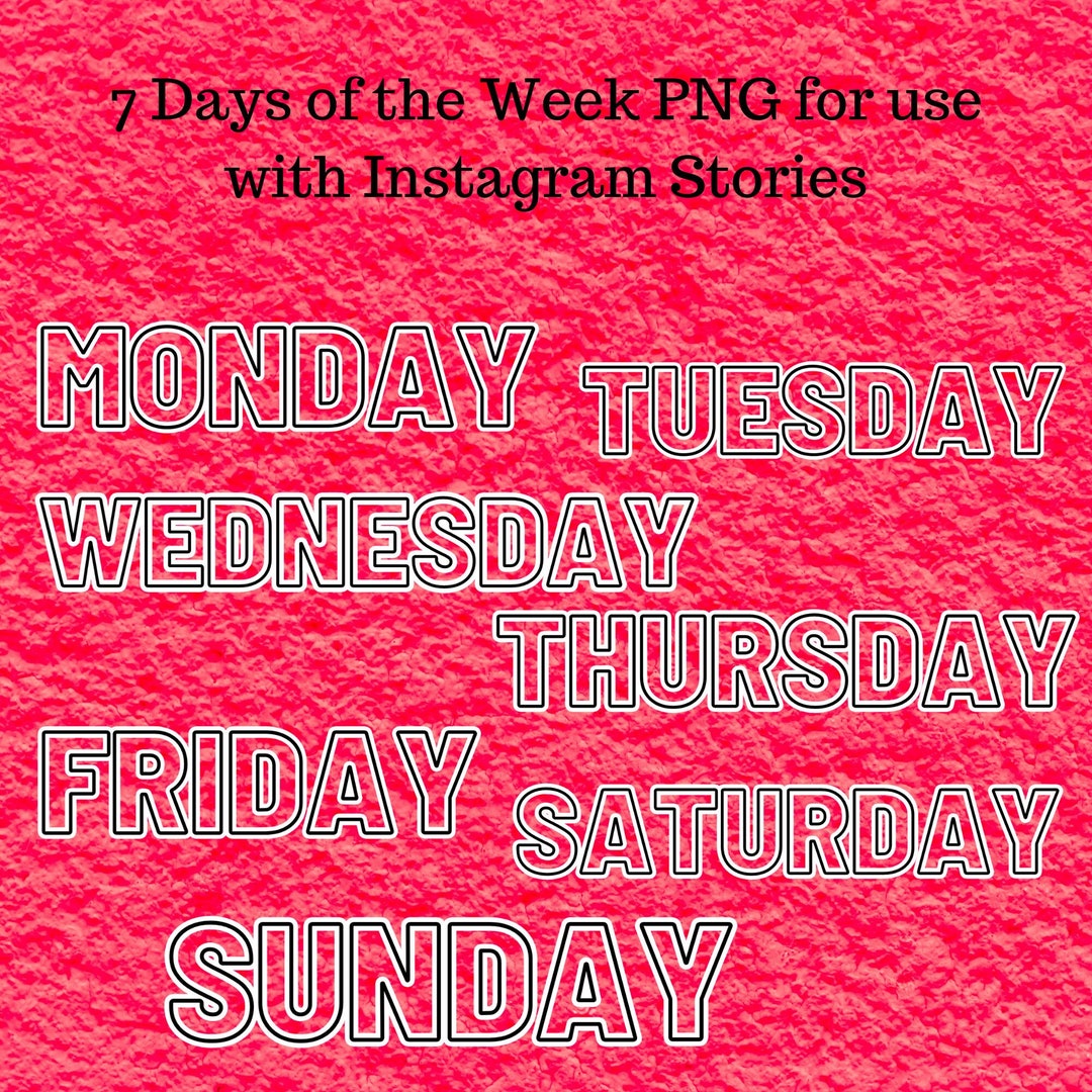 7 Days of the Week PNG - Etsy