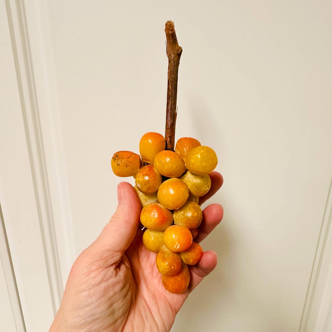 Alabaster Vintage Stone Fruit Grapes Cottagecore Grandmacore Vintage ...