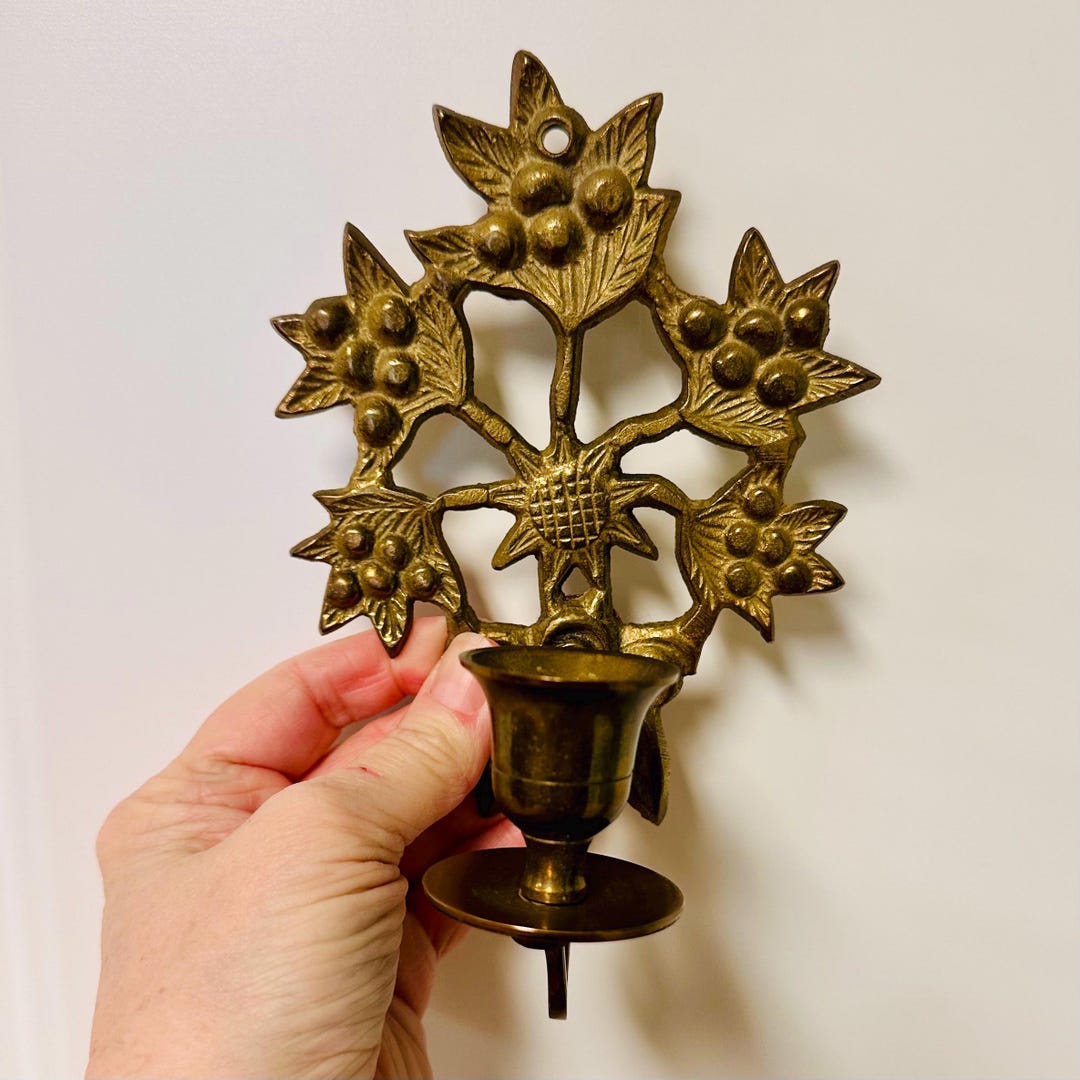 Holly Brass Sconce | Vintage Sconce | Vintage Brass | Cottagecore ...