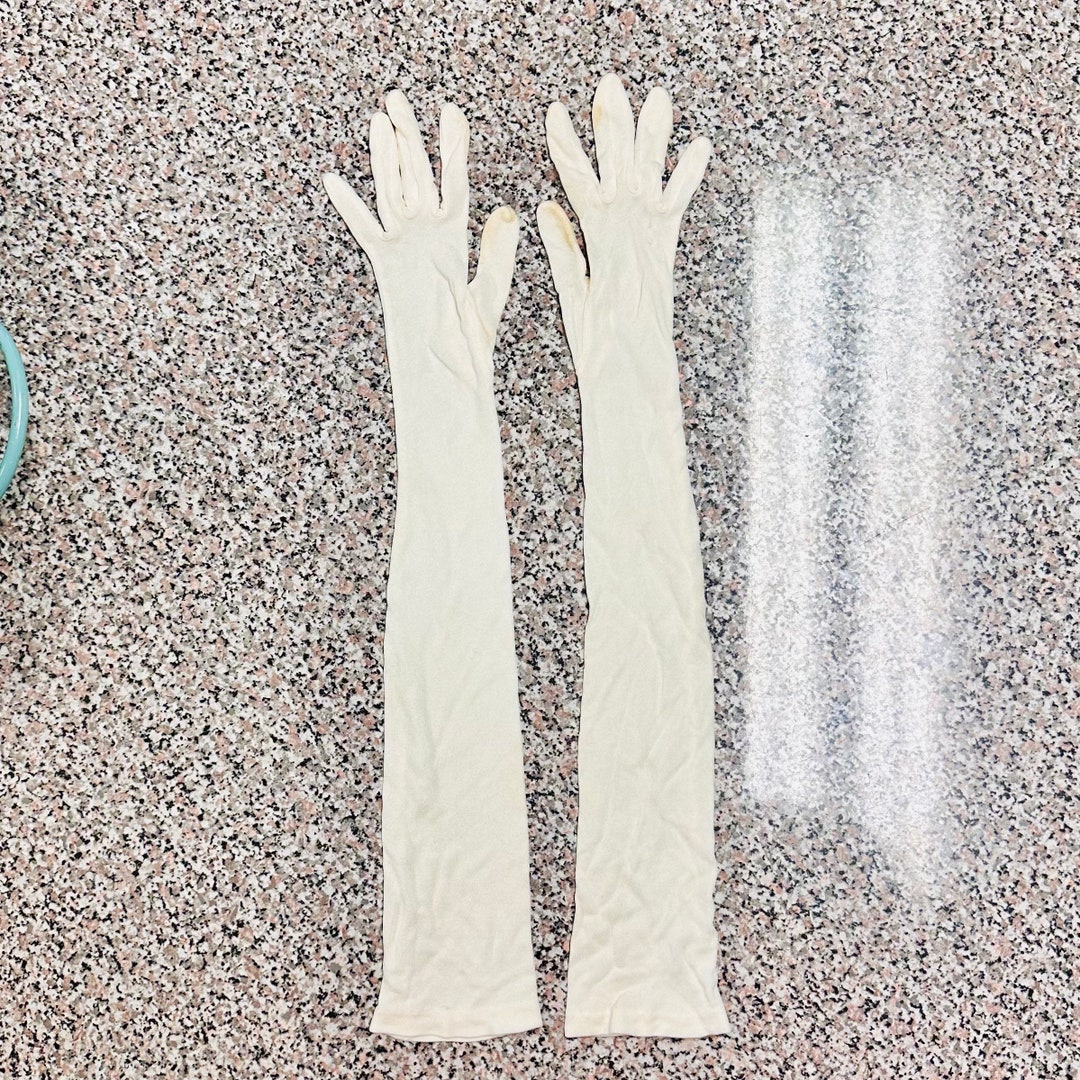 Vintage Long Formal White Gloves | 1950s Formal Gloves | Cosplay Gloves ...