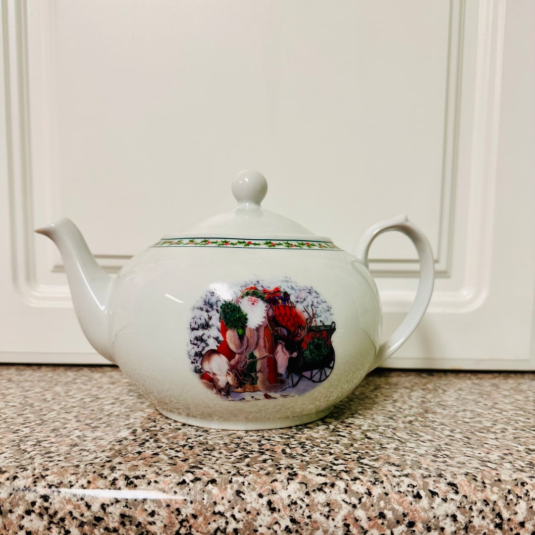 Santa Porcelain Teapot Christmas Teapot National Wildlife - Etsy