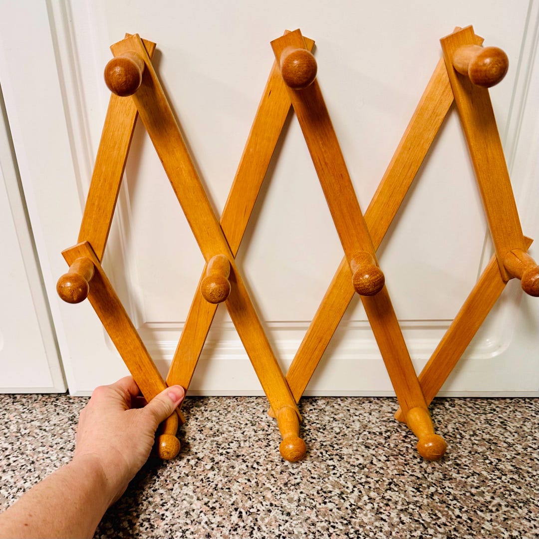 Wooden Vintage Peg Rack Wooden Wall Rack Expansion Rack Cottagecore ...